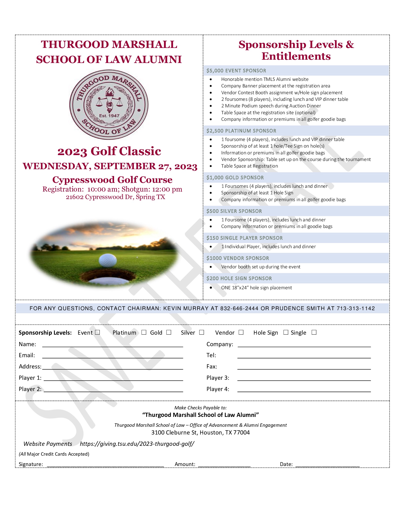 2023 Thurgood Golf – TSU Giving